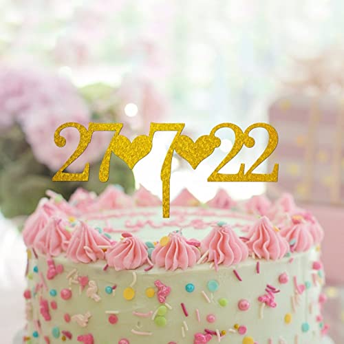 Date Custom Engagement Wedding Caketopper Bride To Be Wedding Party Supplies For Couples Engagement Gifts Gold