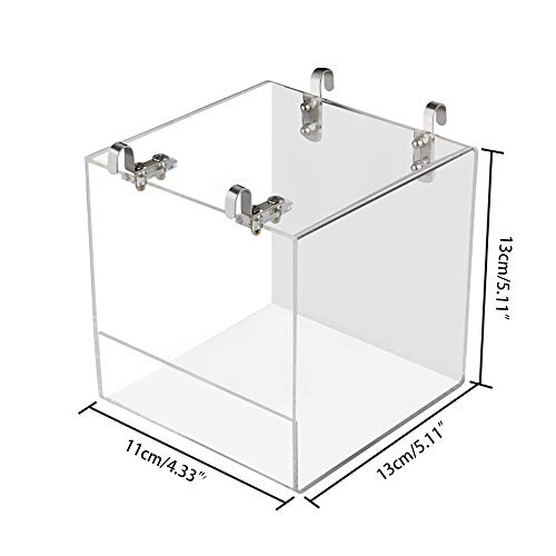 NEWCOMDIGI 1 Piece Bird Bathtub, Bird Bath for Cage, Canary Bath Inside Cage, Bird Bath Box with Hook, Cage Accessory for Parakeet, Parrots, Crested Myna, Sun Conure, Cockatiel