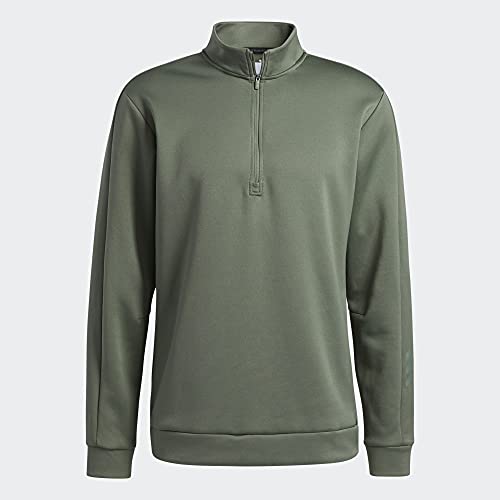 adidas Golf Men's Adicross Recycled Polyester Quarter Zip Pullover, Green, 2 Extra Large