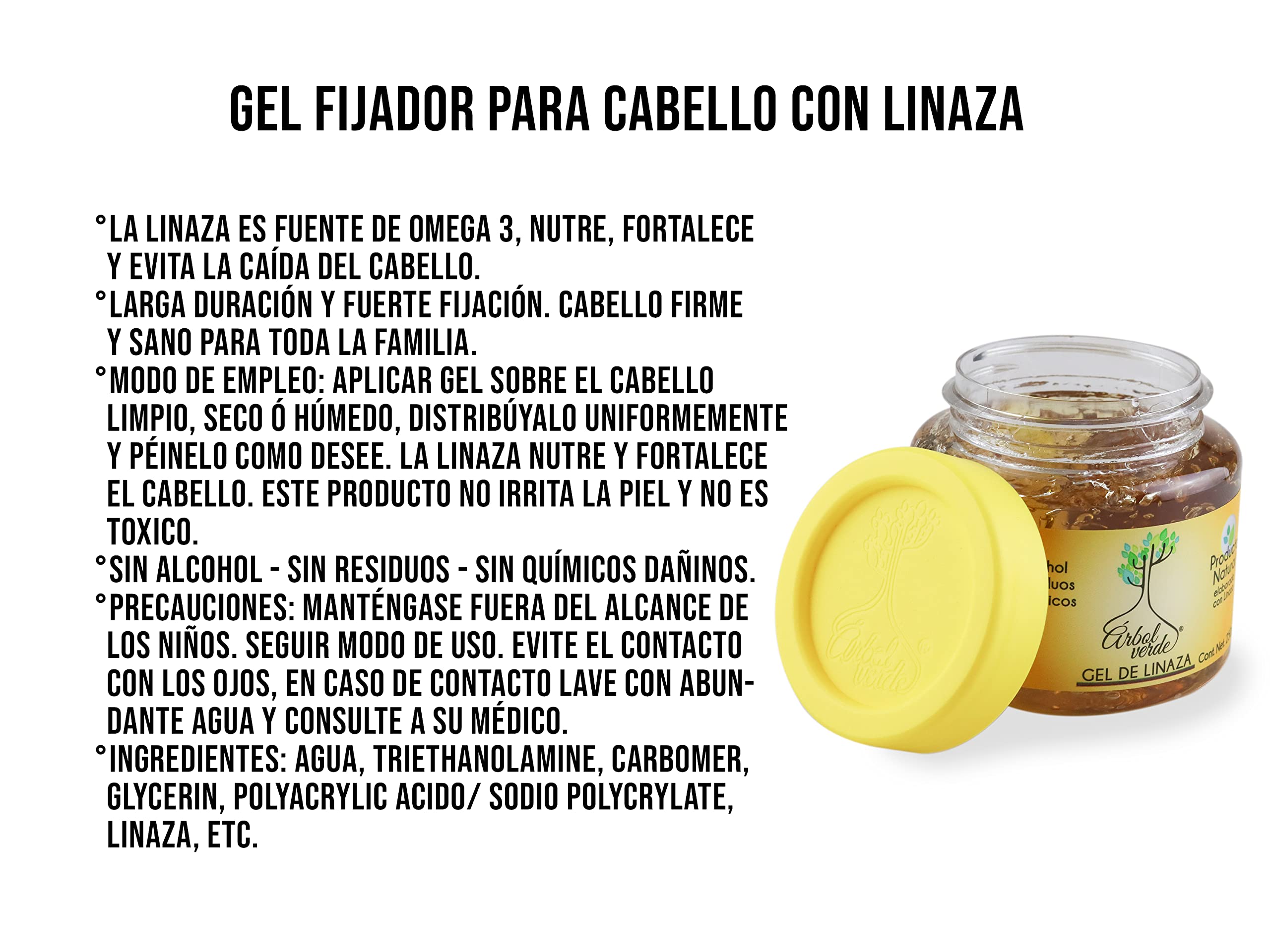 Linseed Hair Gel (8.8 oz) - Natural products- Fights Hair Loss - No alcohol, No sulfates, No Parabens, No Silicon