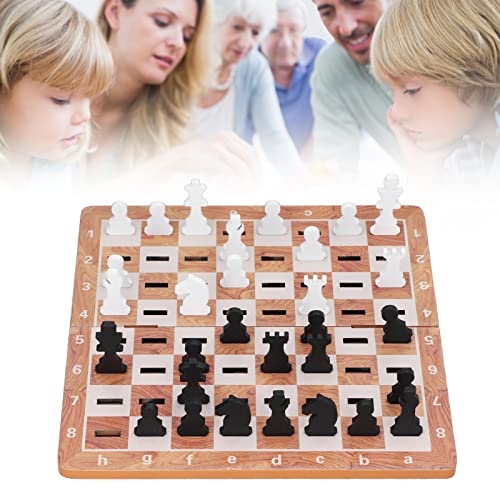 Cyrank Chess Board Game, Folding Wooden Chess Board Set Portable Travel Outdoor Games Gifts for Kids
