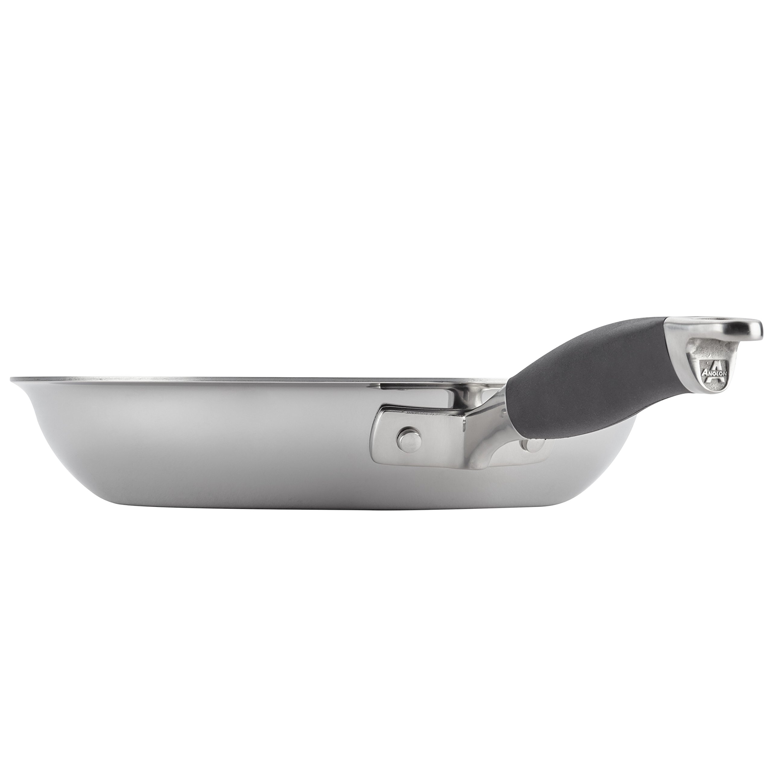 Anolon Advanced Triply Stainless Steel Frying Pan Set / Fry Pan Set / Skillet Set - 10.25 Inch and 12.75 Inch , Silver