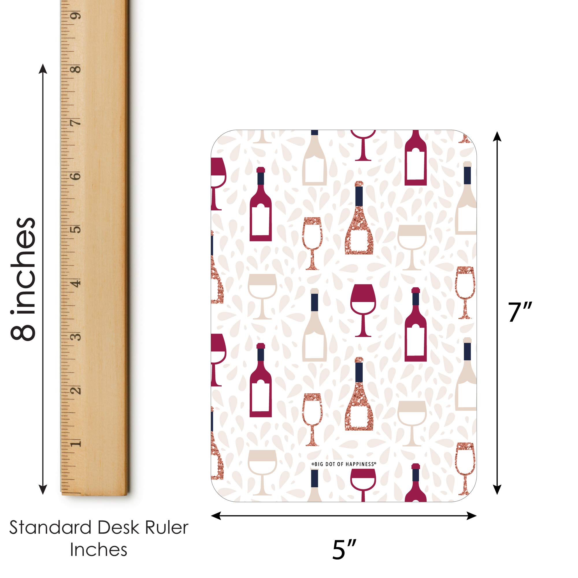 Big Dot of Happiness But First, Wine - Bingo Cards and Markers - Wine Tasting Party Bingo Game - Set of 18