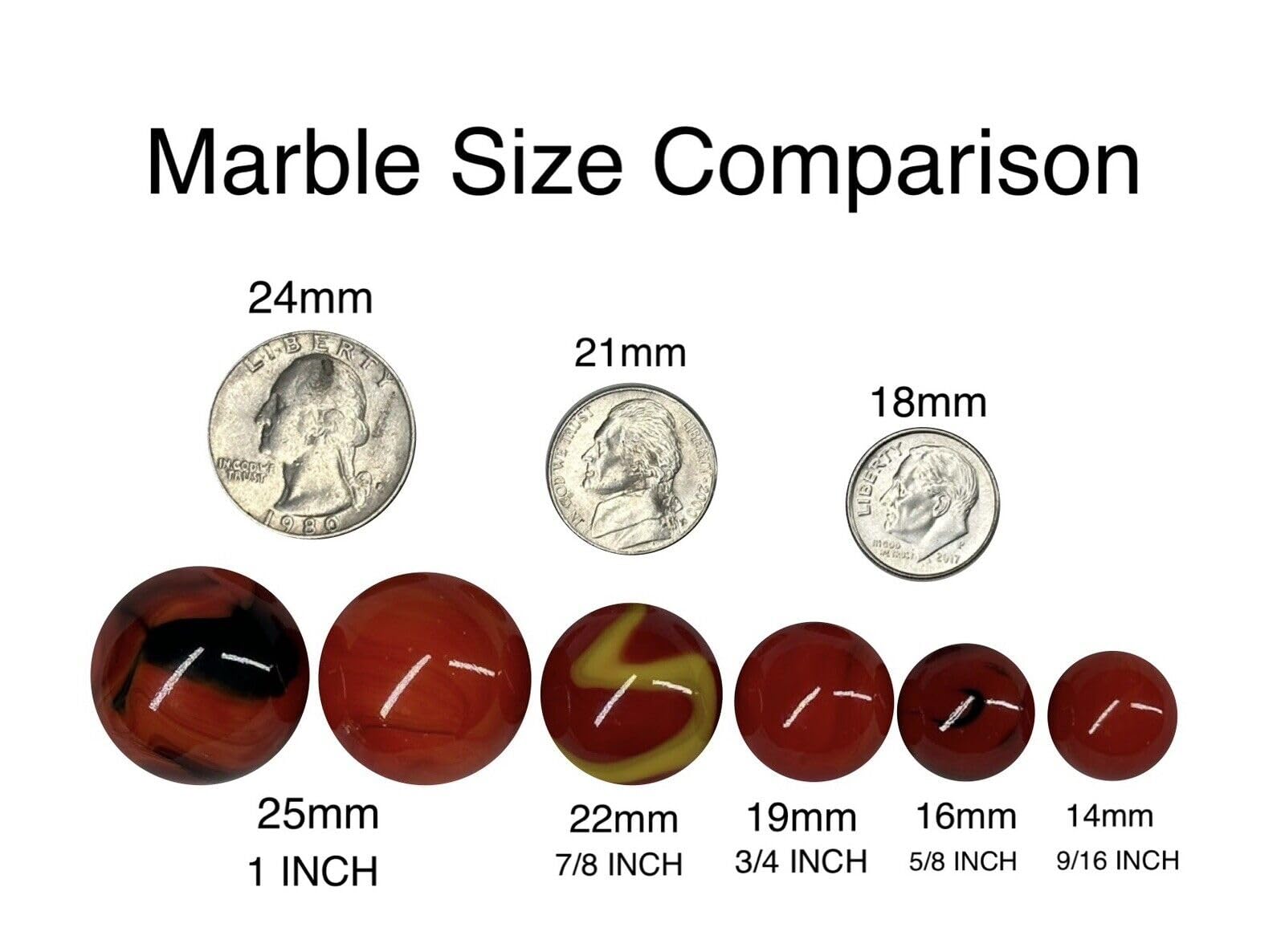 Big Game ~30 Large 1" (25mm) Replacement Solid Glass Marbles for Chinese Checker, Aggravation, Wahoo, Dirty Marbles, Board Game (5 of Each Color)