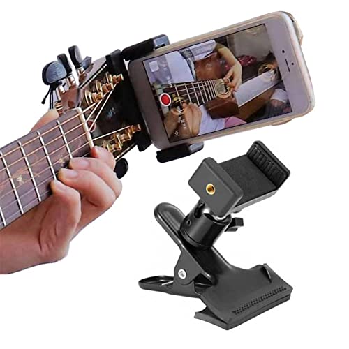 Cell Phone Holder, Guitar Bass Head Phone Holder, Live Broadcast Bracket Clip for Smart Phones with 360° Swivel Adjust(1Pc Phone Holder)