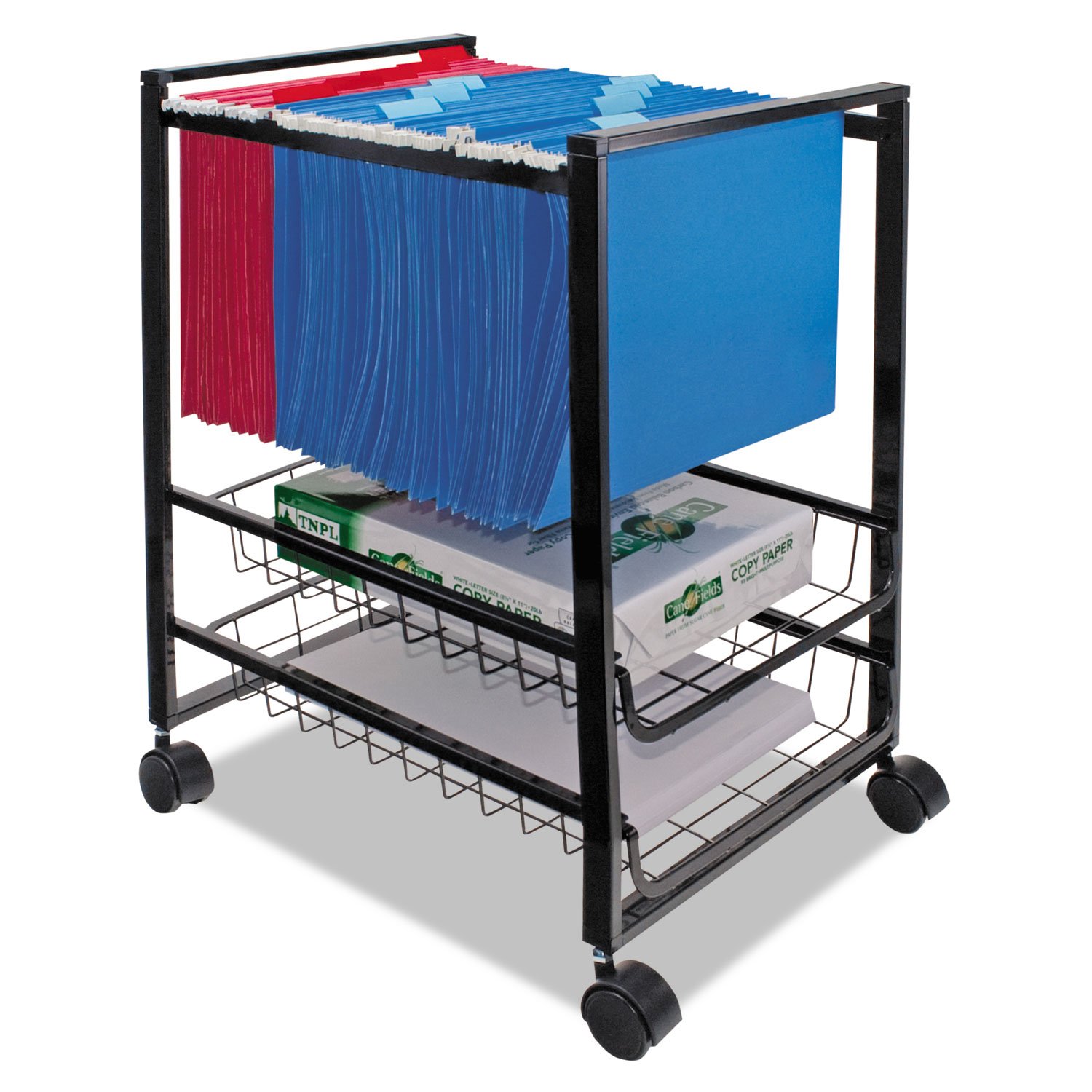 Advantus Letter-Size Mobile File Cart, 19 1/2"H x 16"W x 13"D, Black