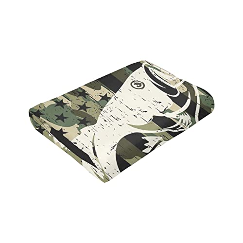 Bass Fish Flag Green Blanket Soft Lightweight Throw Blanket Comfortable Warm Bed Blanket for Bedroom Living Room Sofa Couch(50"x40")