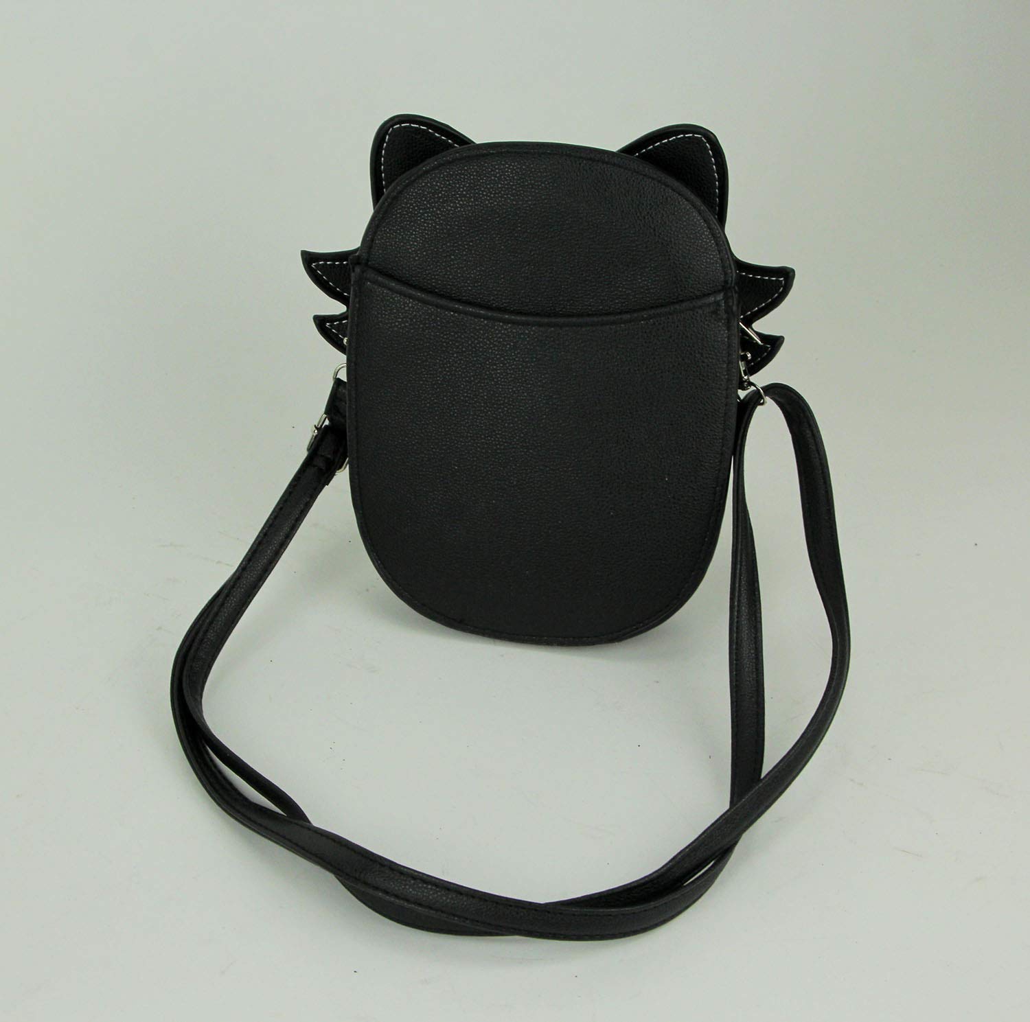 Black Glow in the Dark Skeleton Cat Crossbody Purse Small