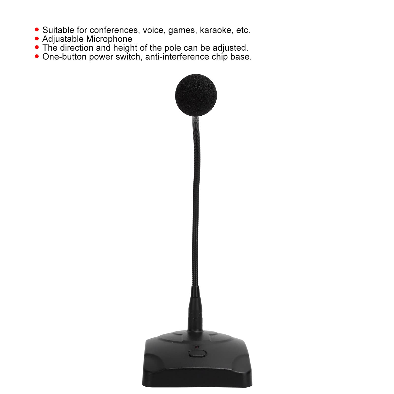 Dilwe Desktop Microphone with Mute , Gooseneck Conference Microphone with 5m XLR Cable, Noise Canceling Gooseneck Stereo Microphone for Meetings, Voice, Games
