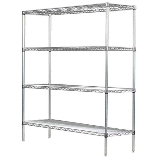 Omega 18" Deep x 30" Wide x 74" High 4 Tier Chrome Starter Shelving Unit
