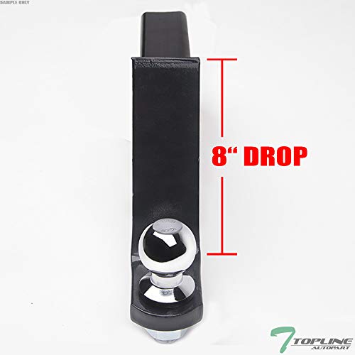 Universal 8" Drop Rear Bumper Trailer Tow Hitch Loaded Ball Mount with Pin & Clip Kit for 2" x 2" Towing Receiver Tube