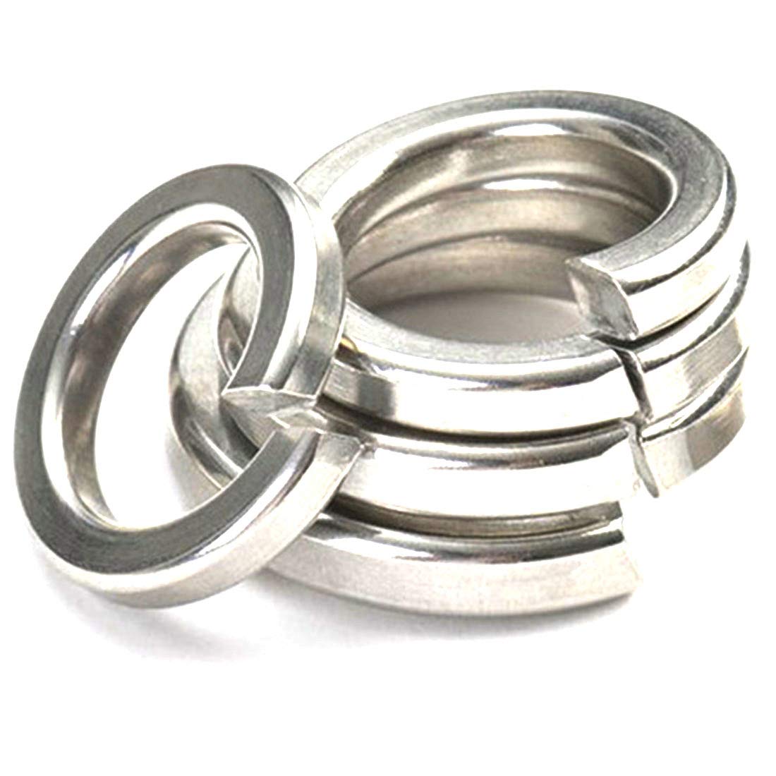 RuiLing 100PCS Split Lock Washer 201 Stainless Steel Spring Lock Washer Elastic Gasket M6