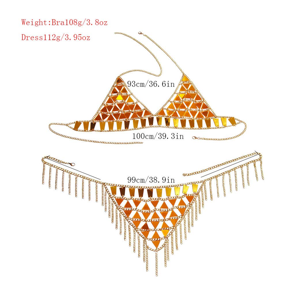 Allison Jennie Beach Sexy Halloween Suit Body Chain (golden color)