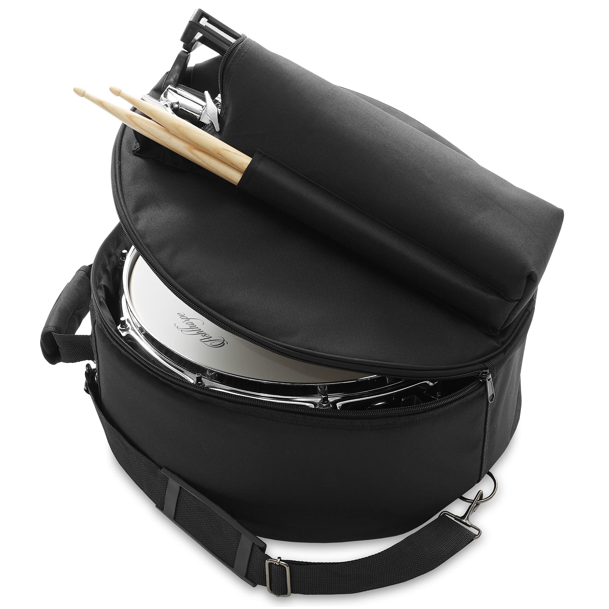 Ashthorpe Snare Drum Set with Remo Head (Silver) - Student Beginner Kit with Stand, Padded Gig Bag, Practice Pad, Neck Strap, and Sticks