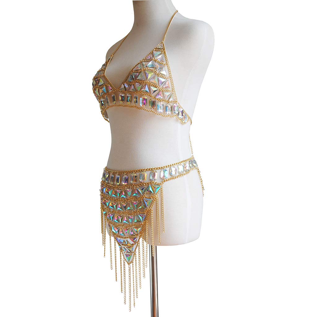Allison Jennie Beach Sexy Halloween Colorful Suit Body Chain (gold color)