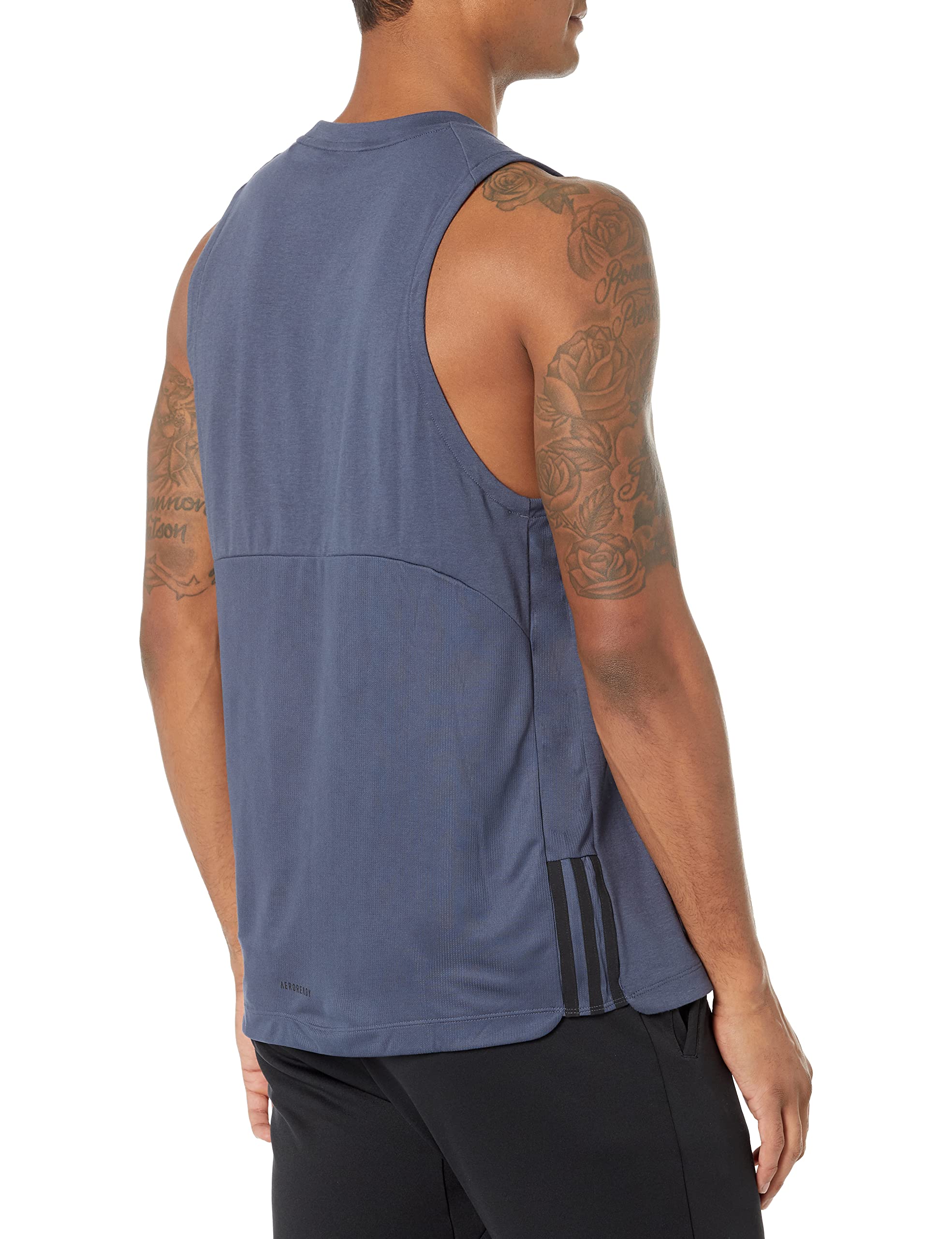 adidas Men's AEROREADY Sleeveless Yoga Tee, Shadow Navy/Black, Medium