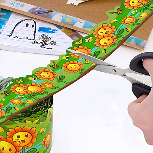 65.6ft Sunflower Bulletin Board Borders Straight Rolled Border Trim Decoration for School Classroom Offices Blackboards Drawing Boards Desks Windows Doors