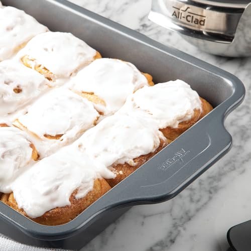 All-Clad Pro-Release Nonstick Baking Pan 9x13 Inch Oven Safe 450F Half Sheet, Cookie Sheet, Muffin Pan, Cooling & Baking Rack, Round Cake Pan, Loaf Pan, Baking Pan Grey