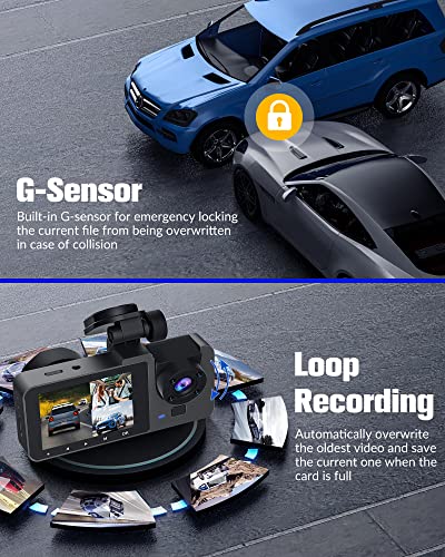 Dash Camera for Cars,4K Car Camera Full UHD Dash Cam Front Rear with Free 32GB SD Card,Built-in Super Night Vision,2.0'' IPS Screen,170°Wide Angle,WDR, Loop Recording, 24H Parking Mode