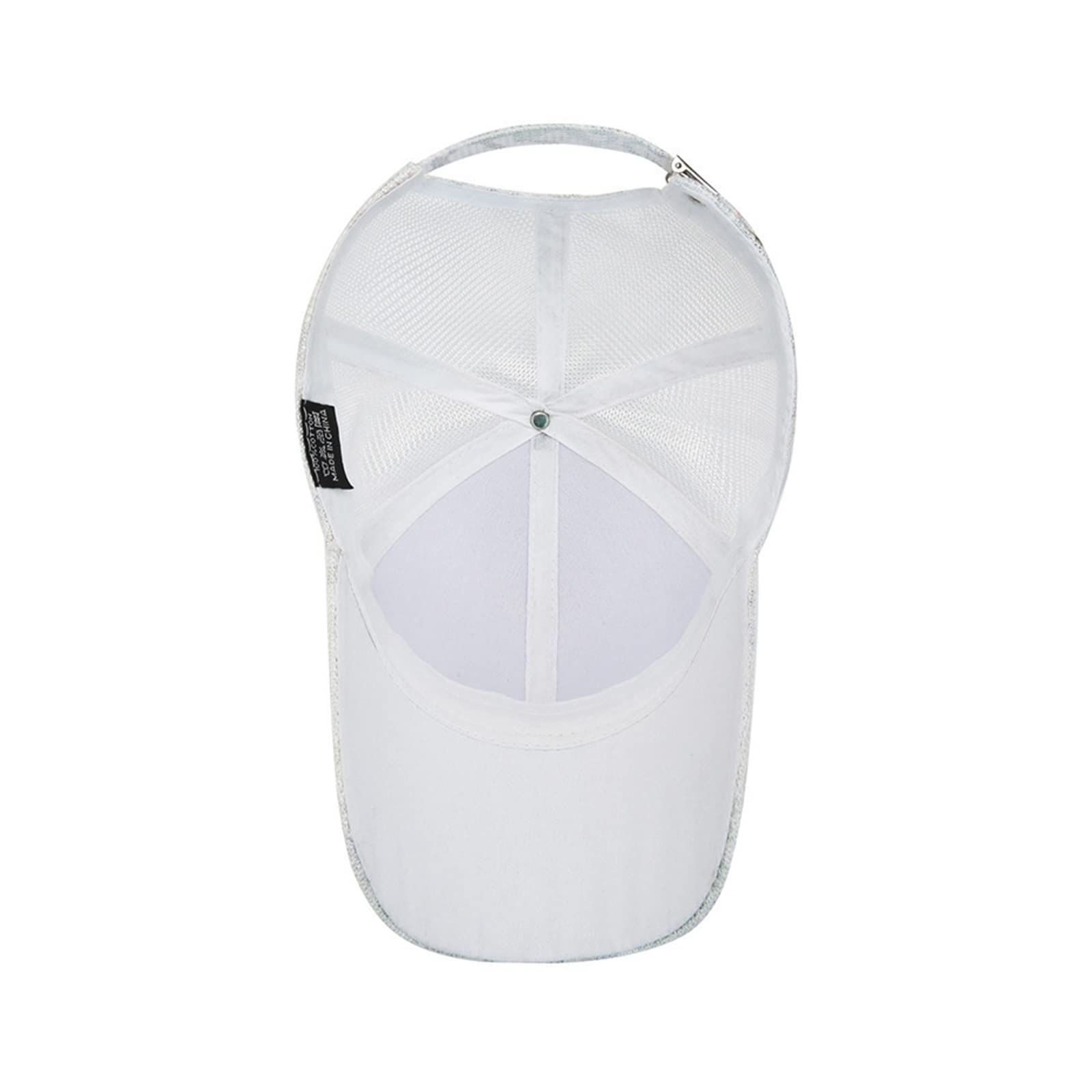 Adjustable Baseball Caps Breathable Mesh Baseball Cap Fashion Sun Hat Sunshade Sports Baseball Cap Suitable for Men and Women (White)