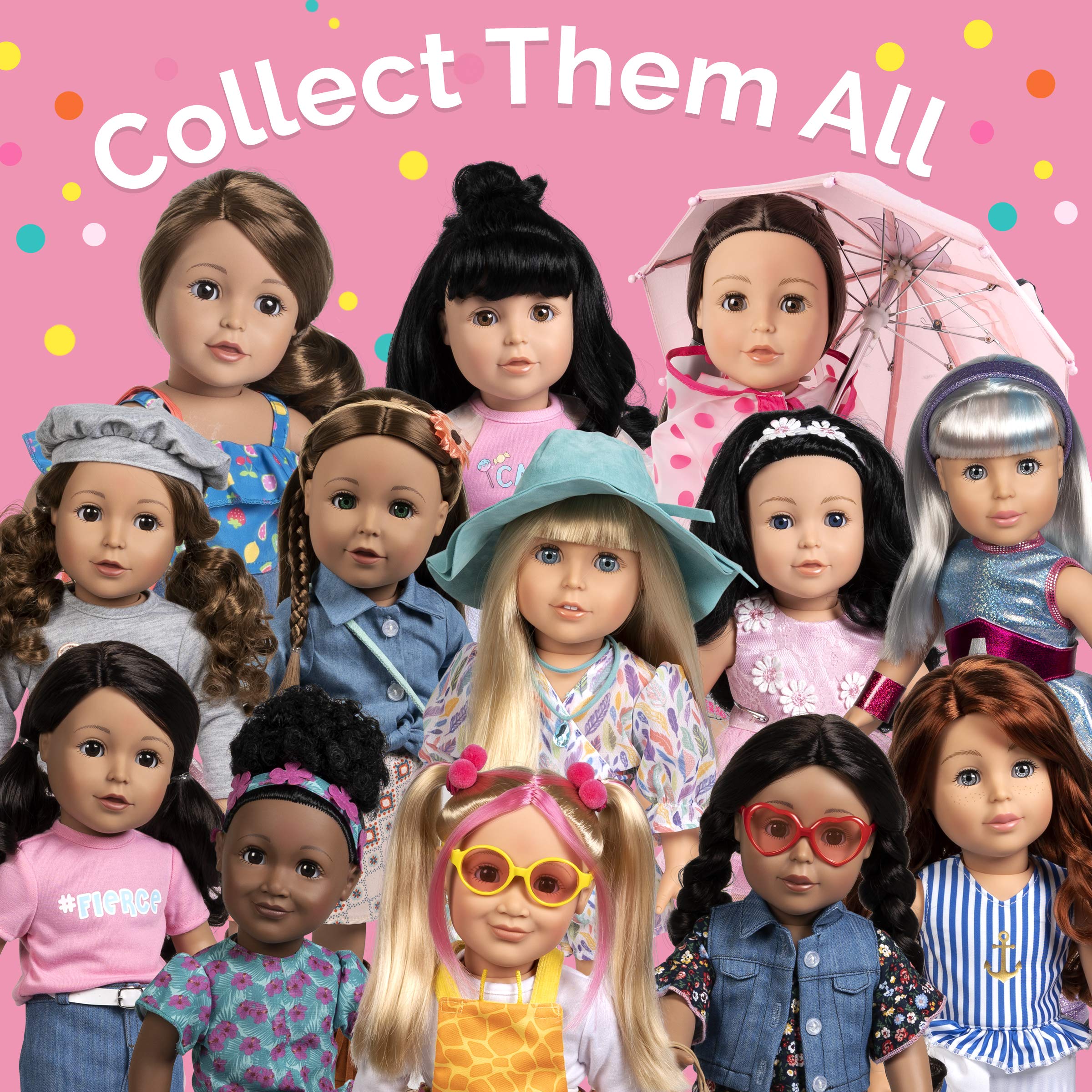 ADORA Amazon Exclusive Amazing Girls Collection, 18” Realistic Doll with Changeable Outfit and Movable Soft Body, Birthday Gift for Kids and Toddlers Ages 6+ - Mia