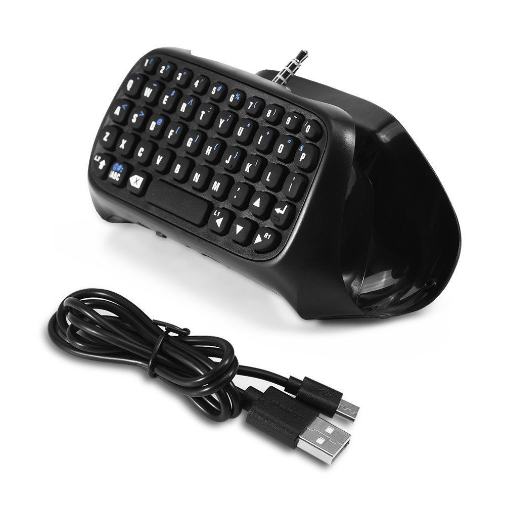 Bindpo Controller Keyboard, Mini Bluetooth Gaming Keyboard Gamepad Chatpad Message Keyboard for Playstation 4,Slim Controller/Phone and Tablet