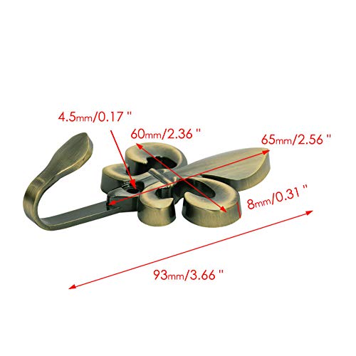GoYonder Decorative Wall Hanging Coat Hooks Zinc Alloy Curtain Tieback Holders Screws Set of 4 Flower Shape (Bronze)