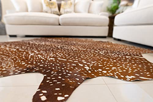 Deer Print Genuine Cowhide Rug 6 x 7 ft. 180 x 220 cm