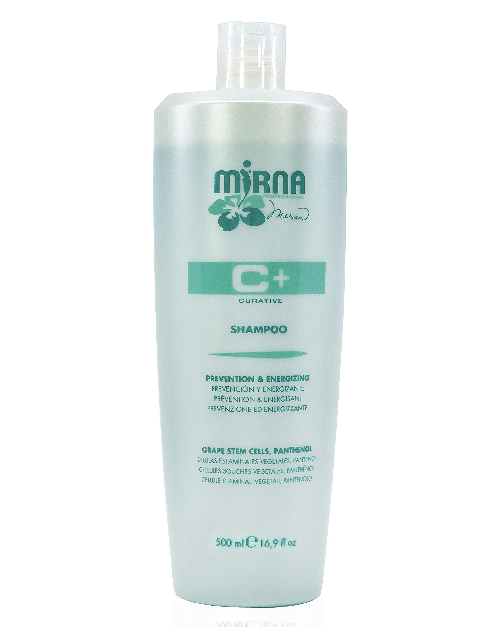 Mirna Professional Prevention & Energizing, Anti Hairloss Shampoo. Infused with Grape stem cells, Panthenol, No Sulphate, Gluten Free, No Paraben, and No SLS. Unisex Item. 500ml / 16.9oz