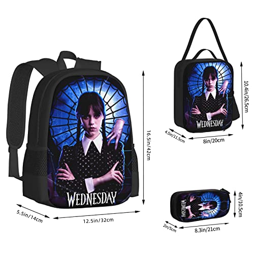 Backpacks Set for Boys Girls Backpack with Lunch Box Lunch Bag Pencil Case Pencil Bag 17 Inch Backpacks Schoolbag 3 piece for
