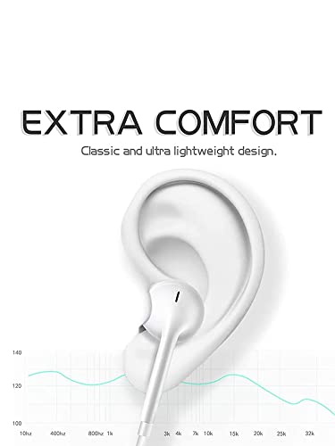 Apple Earbuds/Wired Earphones/iPhone Headphones/Lightning [Apple MFi Certified] Built-in Microphone & Volume Control Compatible with iPhone 7/8/X/11/12/13/14/Pro/Pro Max, Support All iOS System