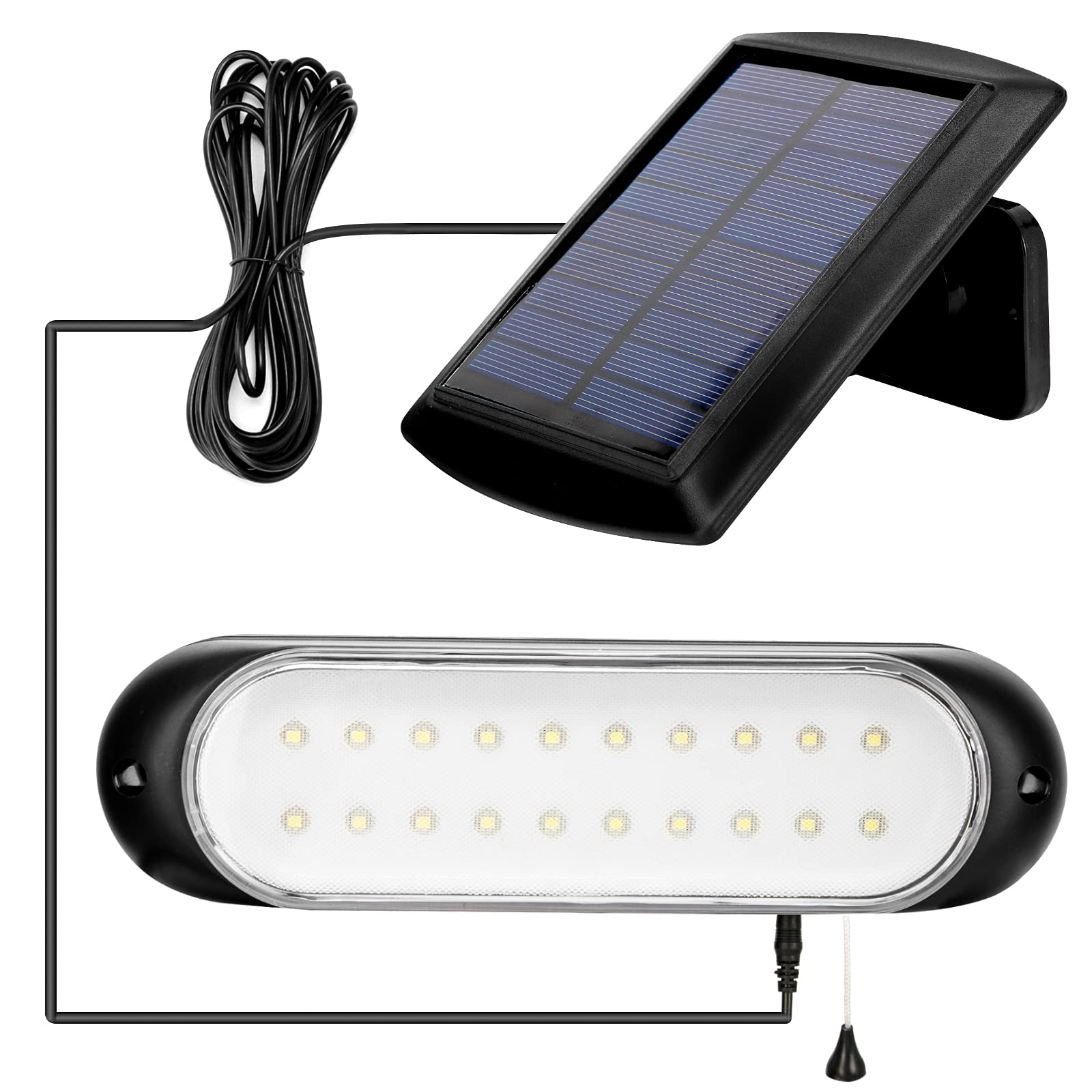 Eastcolor Solar Pendant Light Waterproof IP65 Outdoor Light Hanging Solar Lamp for Garden Patio Home Shed Camp Greenhouse Garage Hanging Porch Gazebo