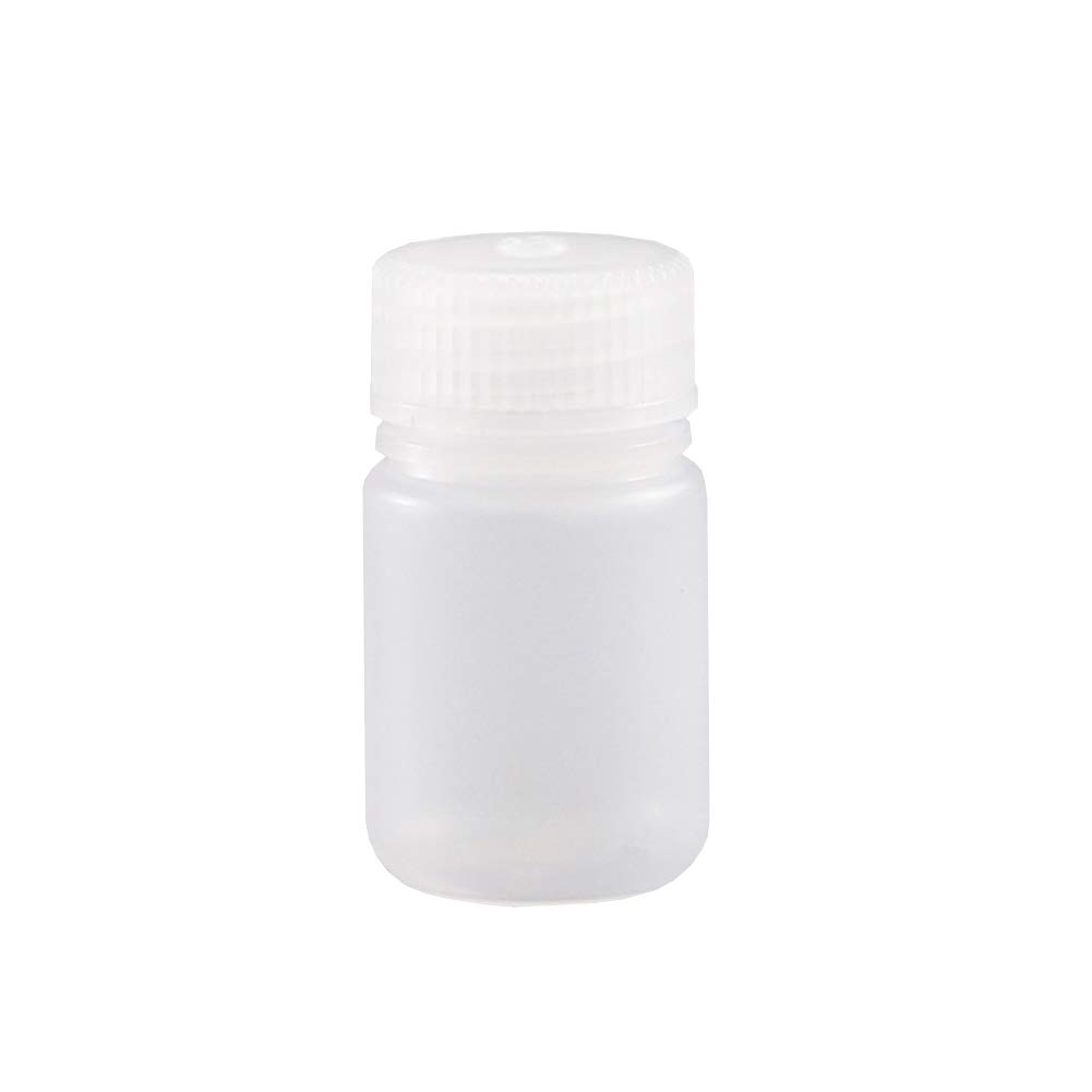 JRLGD PP Reagent Bottles Wide Mouth Plastic Transparent 30ml Lab Sample Bottles with Caps, Pack of 10