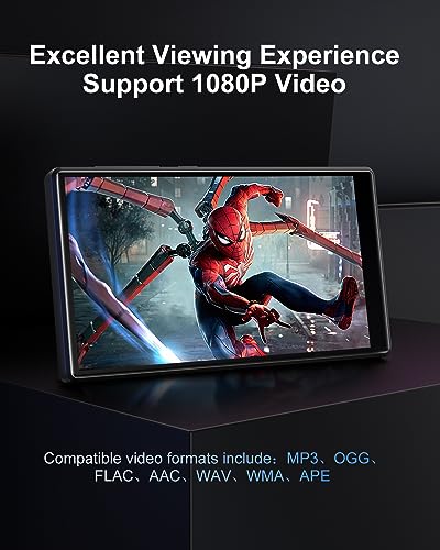 80GB MP3 Player with Bluetooth and WiFi, ZAQE Full Touchscreen Mp4 Mp3 Player with Spotify, Audible, Amazon Music, Android Music Player with Speaker, FM Radio, E-Book, Up to 512 GB