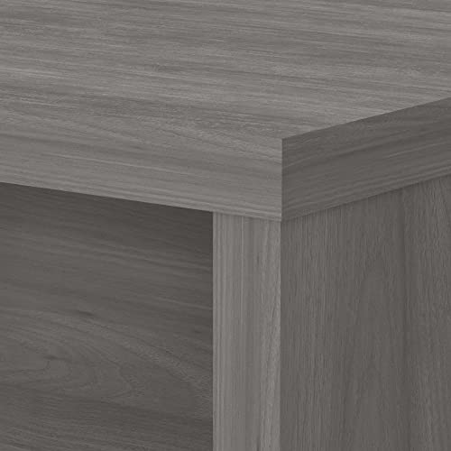 Bush Furniture L Shape Desk with Wire Management | Echo Collection Corner Bow Front Table for Home Office with Quick-to-Assemble Hardware, 72W, Modern Gray