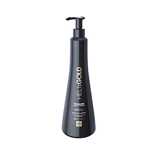 Heli's Gold Volumize Shampoo - Gently Cleanses And Rebalances Your Scalp - Promotes Stronger, Revitalized Growth - Increases Hair Density And Vitality - Fine, Thin And Lifeless Strands - 33.8 Oz