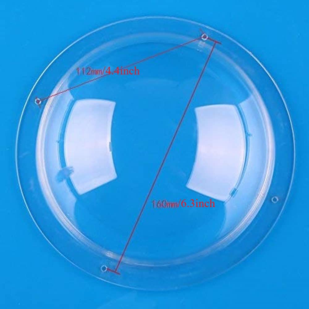 Ricrrover Diameter 6 Inch/150mm w/4 Holes Clear Acrylic Dome Flange Clear Plastic Hemisphere Indoor/Outdoor CCTV Replacement Clear Dome Camera Cover Security Dome Camera Housing