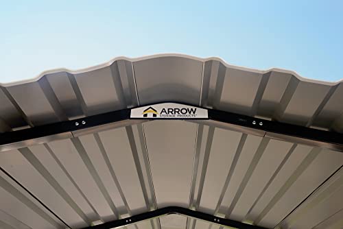 Arrow Carports Galvanized Steel Carport, Compact Car Metal Carport Kit, 10' x 24' x 9', Eggshell
