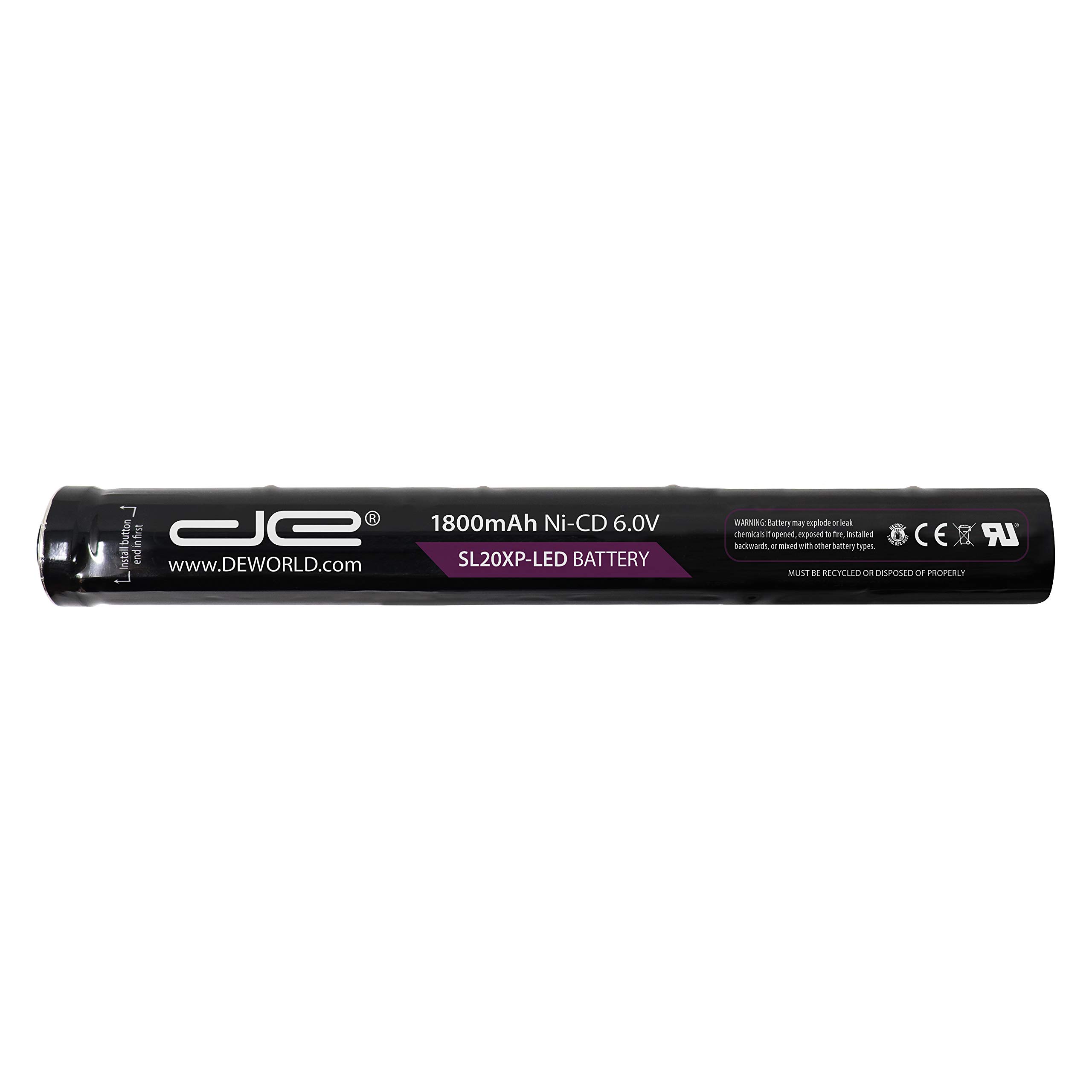 Digital Energy 77175 Rechargeable Replacement Battery for Streamlight SL-20XLED SL-20XP-LED, UltraStinger, Superstinger, SL20L, SL-20LP | 1800mAh Ni-Cd 6.0V