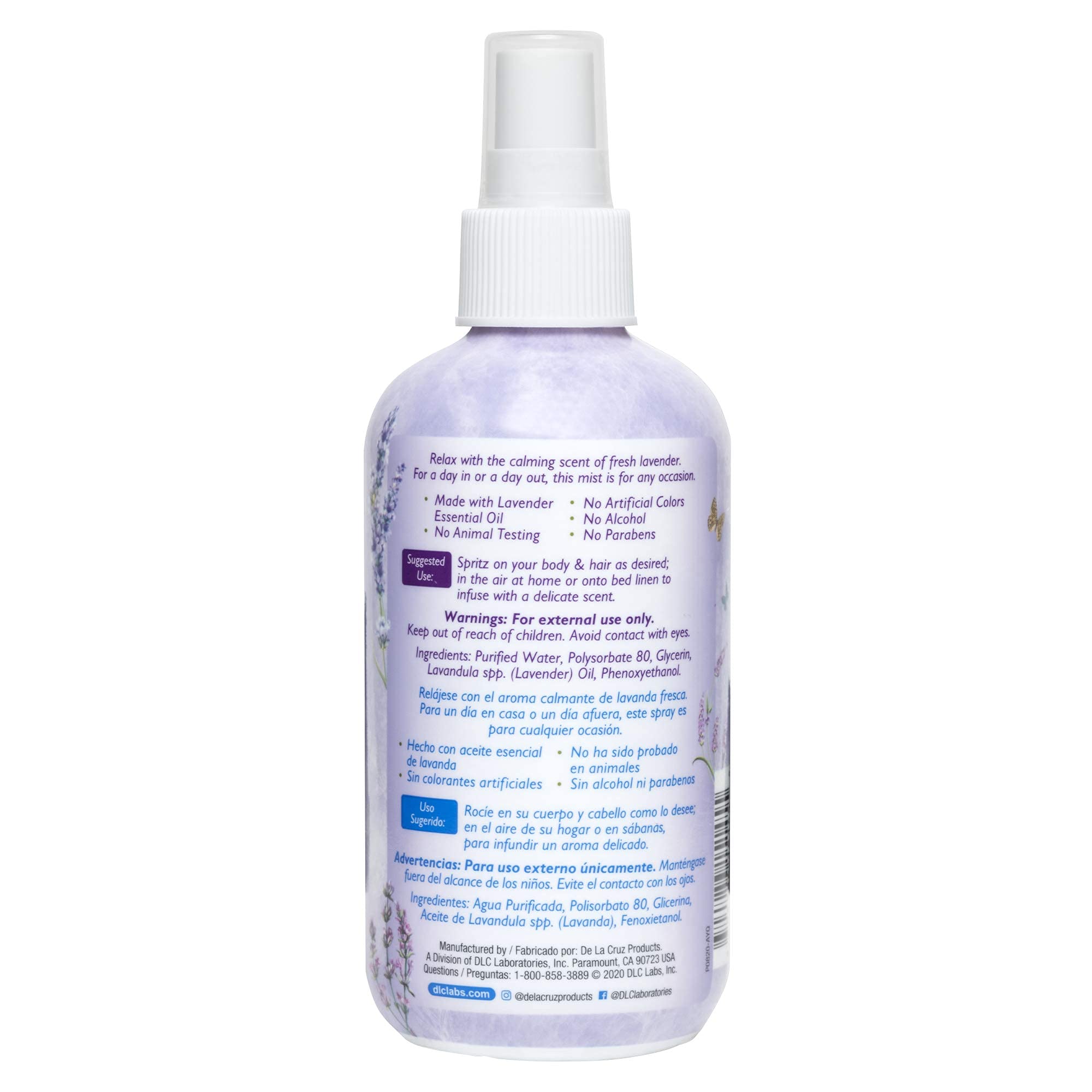 De La Cruz Lavender Water Body Mist - Lavender Spray body mist With Pure Lavender Essential Oil 8 fl oz (236 mL)