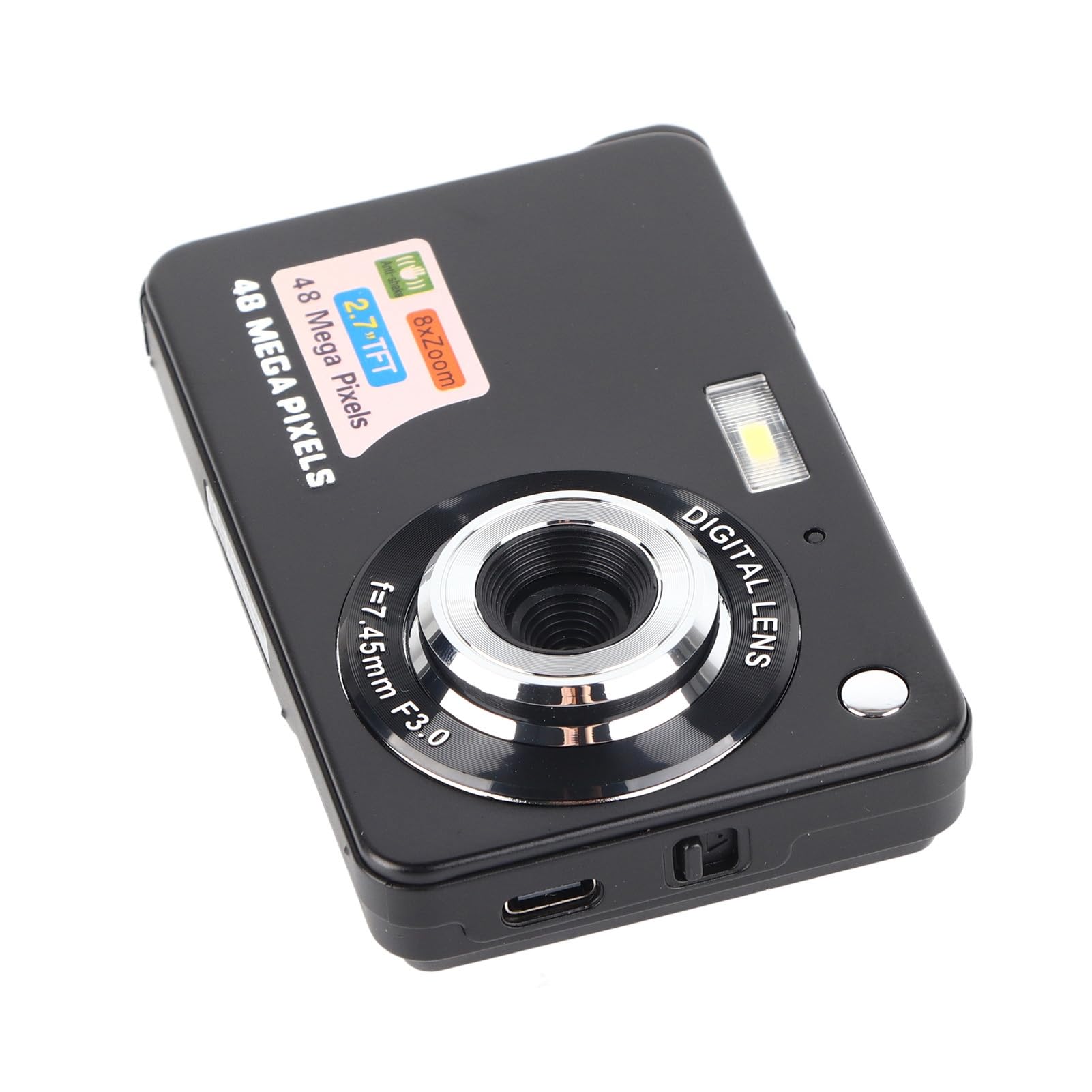 4K Digital Camera, 48 MP Camera with 2.7in LCD Screen, 8X Digital Zoom Compact Camera, Built in Fill Light, 550mAh Battery, for Adult Seniors Kids