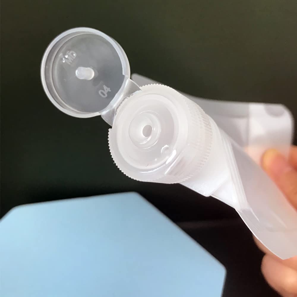 6pcs Travel Size Plastic Refillable Pouches Empty Squeeze Bag Reusable Toiletry Pouch Containers Stand Up Pouch with Spout for Liquid Cosmetic/Lotion/Shampoo/Face Wash