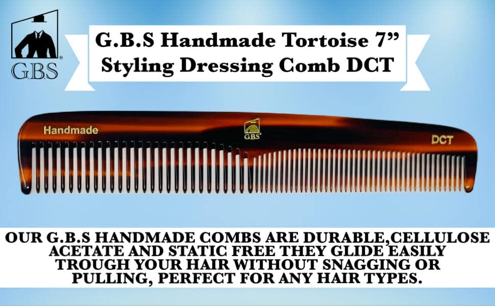 G.B.S Handmade Men and Women Comb Set- Pack of 3, Unbreakable Fine Toothed Mustache,Eyebrow Pocket Comb- Portable Pocket Size for Styling Beard & Hair anytime, Tortoise MCT DCT PCT Combs