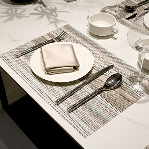 Sayopin Placemats, Placemats Set of 6, Woven Vinyl Placemats, Placemats for Dining Table, Place Mats Indoor, Easy to Wipe Clean Table Placemats, Washable Placemats for Everyday Use