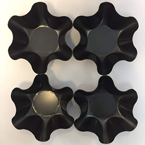 Chefcaptain Tortilla Pan Set Non Stick Steel Taco Salad Bowl Makers Tortilla Shell Maker Extra Thick Steel Set of 4