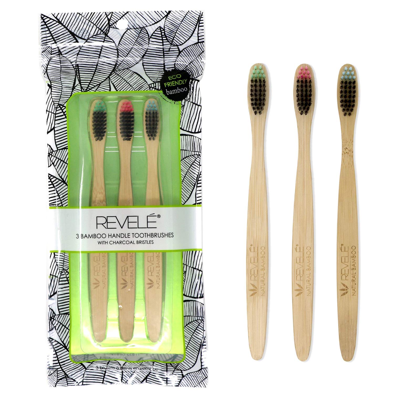 Revelé: Pack of 3 Bamboo Charcoal Toothbrush