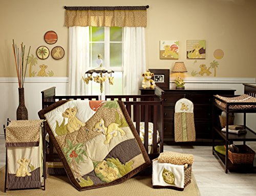 Disney Lion King Simba's Wild Adventure Super Soft Appliqued Baby Blanket, Ivory, Brown , 30x40 Inch (Pack of 1)