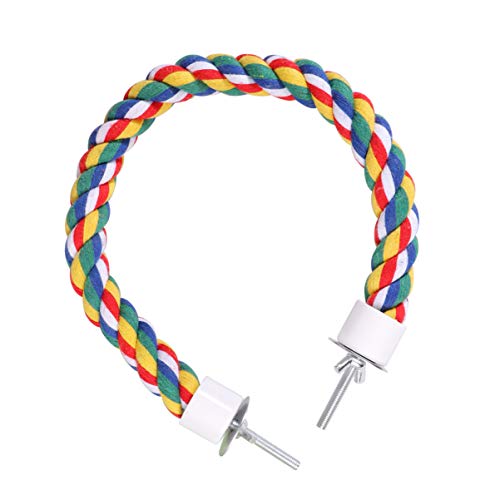 Bird Rope Perch Parrot Toys, Birdcage Swing Toys Spiral Bird Toys Bird Bungee Rope Perches Toys for Cockatiels Parrot Birds, Bird Cage Accessories - 40CM/15.7inch