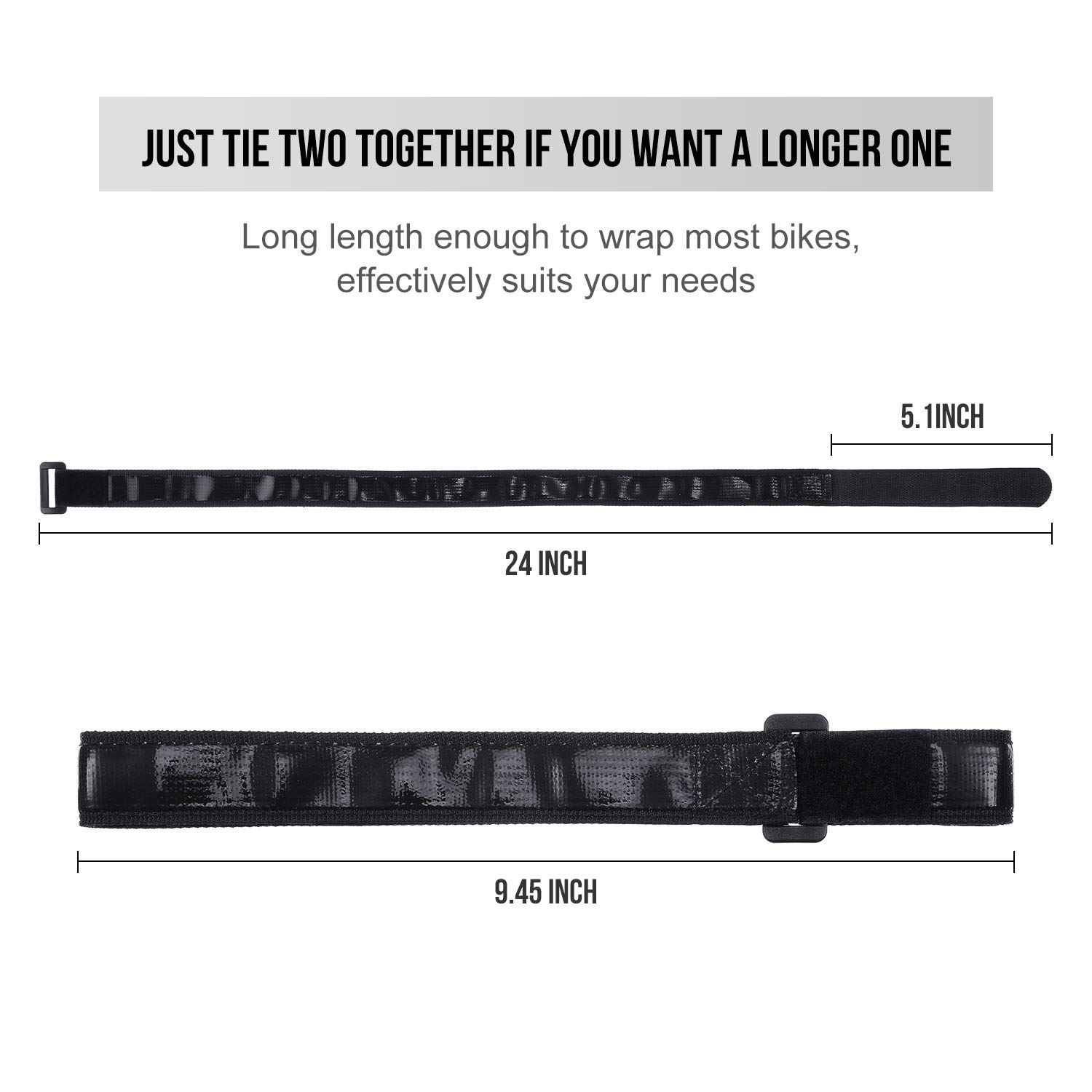 4 Pieces Adjustable Bike Rack Strap Replacement Bicycle Wheel Stabilizer Straps with Gel Grip for Bike Rack Accessories (Black)