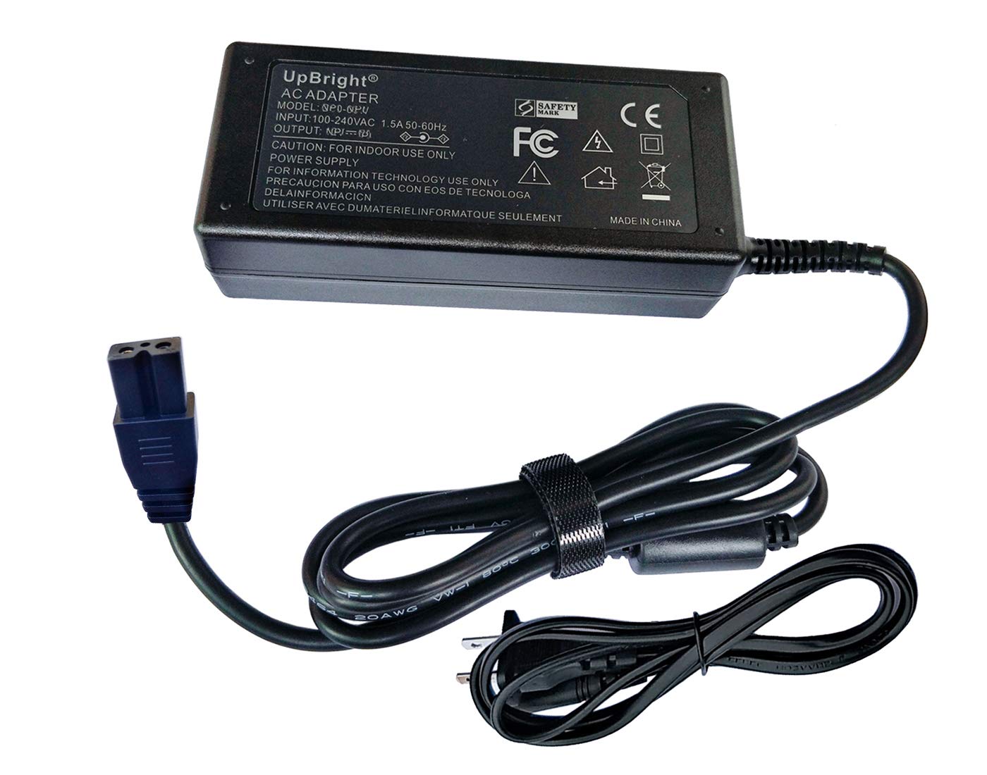 UpBright 2-Prong 12V Plug AC/DC Adapter Compatible with Hello Kitty Sakar Model: 76009 Portable Mini Fridge DC12V Cool Mode 40W Warm 32W 12VDC 5A DC12V 5.0A 60W 12.0V Class 2 Power Supply Cord Charger